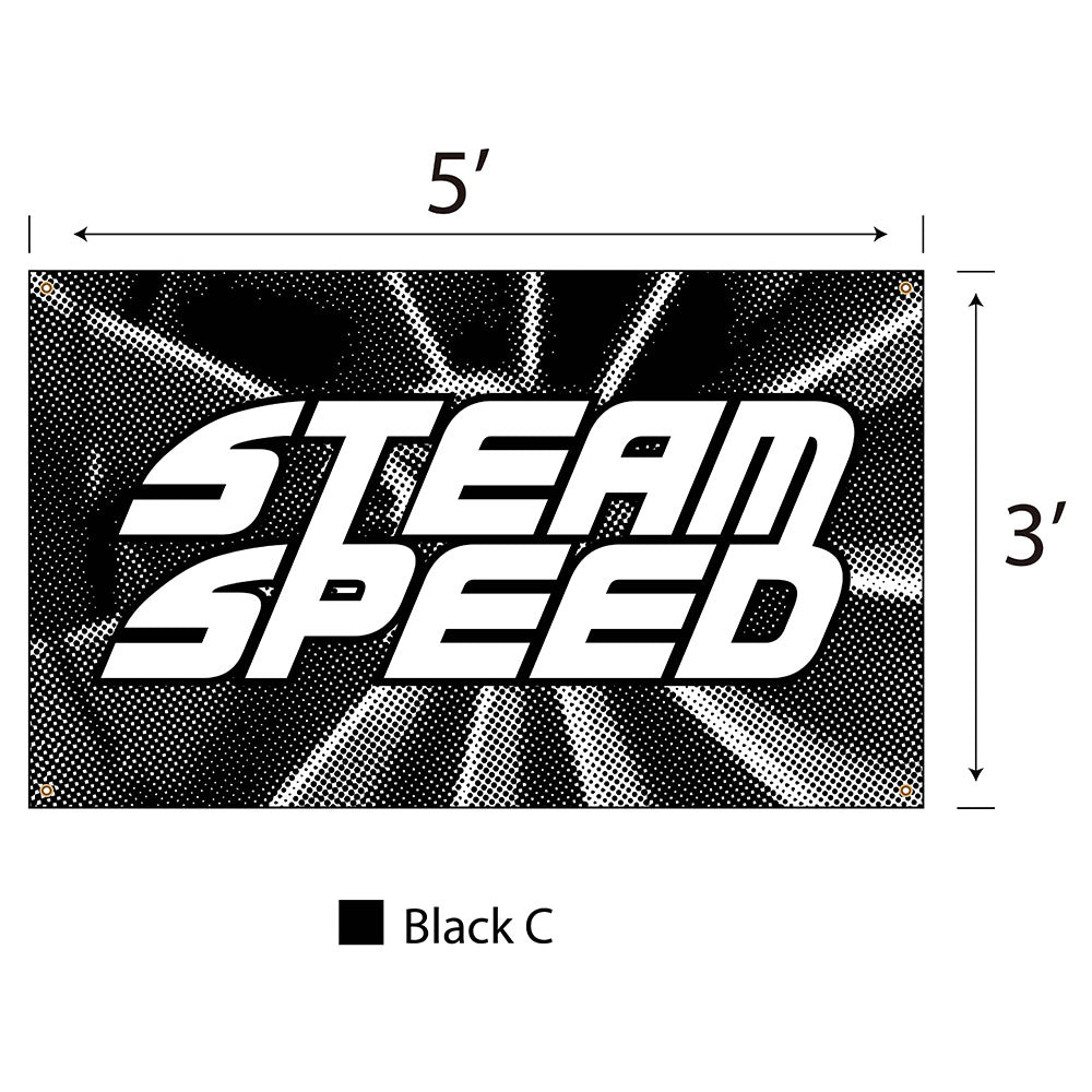 SteamSpeed "Stacked" Logo Banner 5'x3' – steamspeed.com